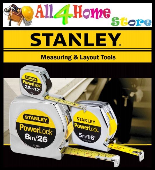 STANLEY Powerlock Measuring Tape (3.5m/12ft - 5m/16ft - 8m/26ft) | Lazada