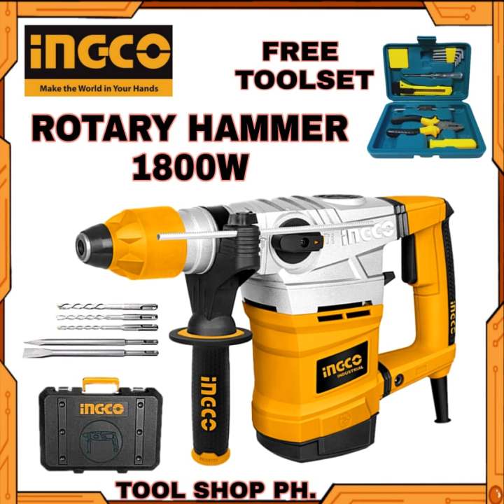 INGCO 1800W Rotary Hammer (RH18008) With Free ToolSet | Lazada PH