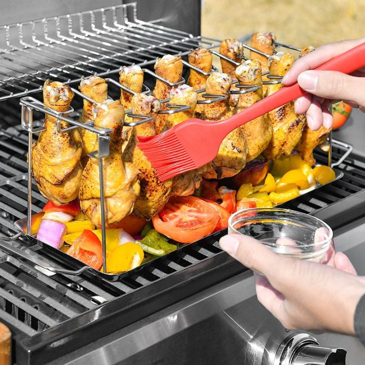 Jumbo Size BBQ Chicken Leg Racks Grill Rack Stainless Steel Barbecue ...