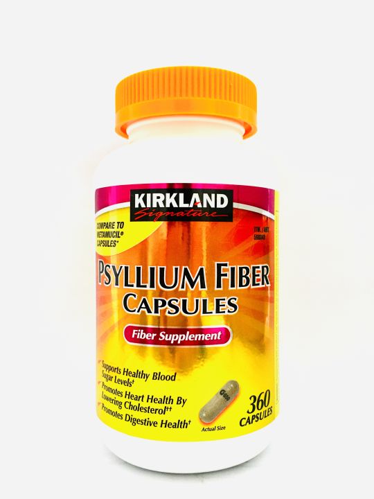 Kirkland Signature Psyllium Fiber Capsules Fiber Supplement 360 ...
