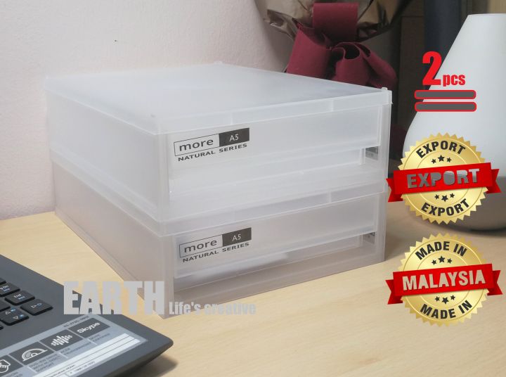 EARTH 2pcs/Set-A5 Drawer Plastic Box/Small Organizer Plastic Box/Laci ...