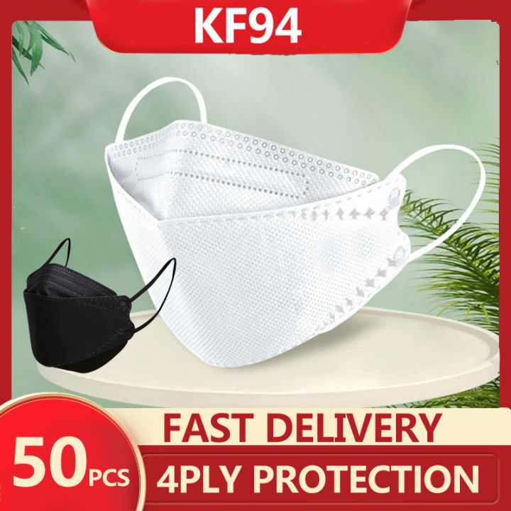 【Fast Delivery】50pcs 4 ply kf94 mask korean mask kn94 face mask korea ...