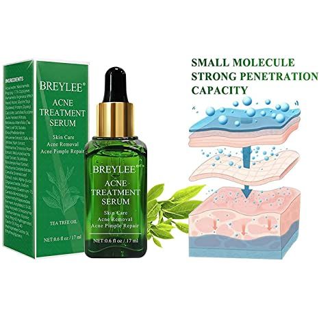 Acne Treatment Serum, BREYLEE Tea Tree Clear Skin Serum for Clearing ...