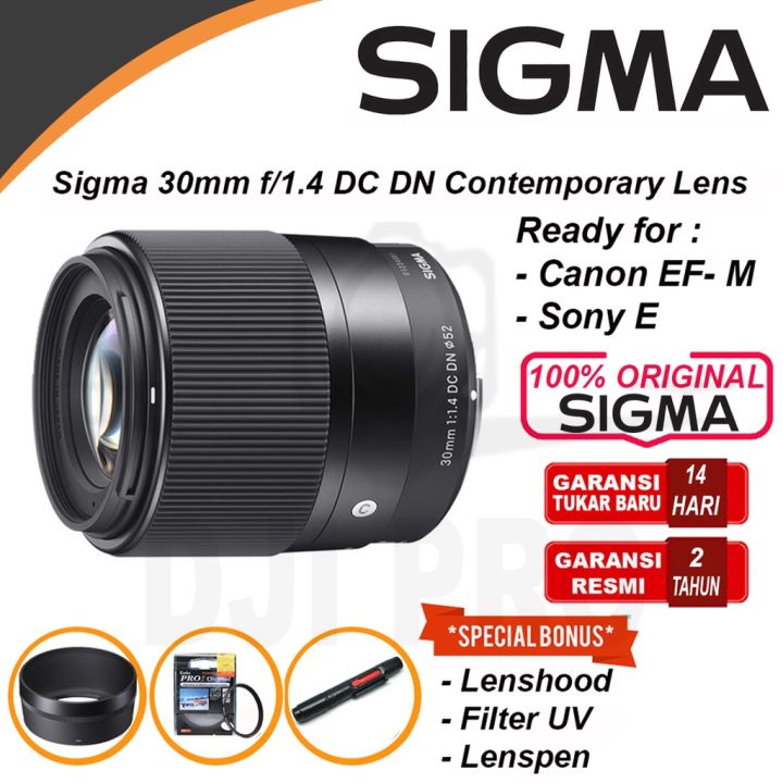 LENSA SIGMA 30MM F1.4 DC DN FOR CANON EF M - SONY E-MOUNT RESMI ...