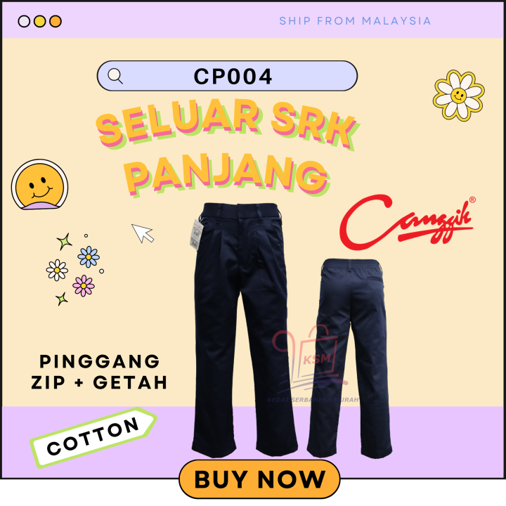 ORIGINAL CANGGIH / SELUAR SEKOLAH RENDAH PANJANG BIRU ( PRIMARY BLUE LONG PANTS ) - CP004 BAJU ...