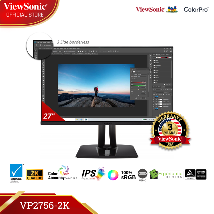 ViewSonic VP2756-2K 27” IPS Monitor| QHD | Pantone validated 100% ...