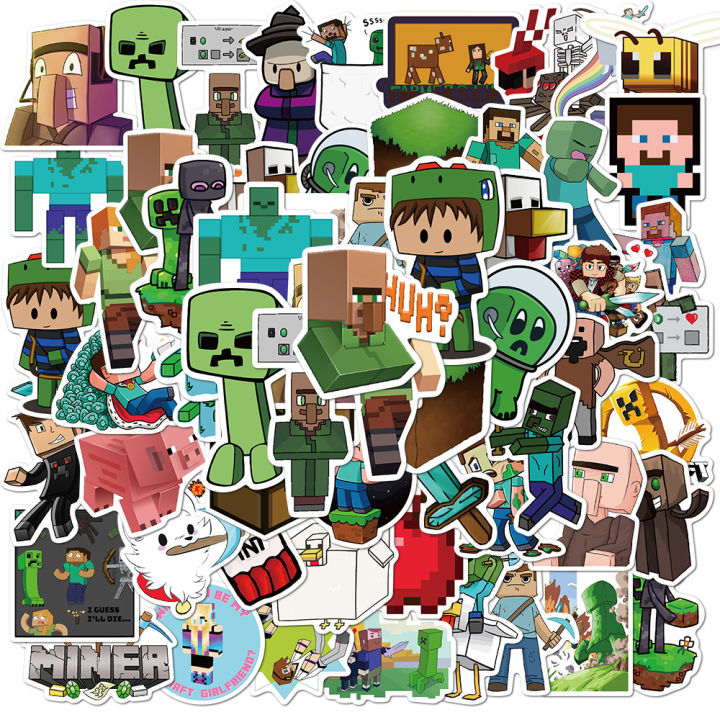 พร้อมส่ง มายคราฟ Minecraft Roblox sticker สติกเกอร์กันน้ำรูปแบบที่ ...