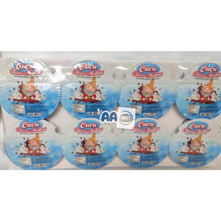 CUCU CHOCO MALLOW MARSHMALLOW DENGAN COKELAT PASTA ISI 8 X 20 GR ...