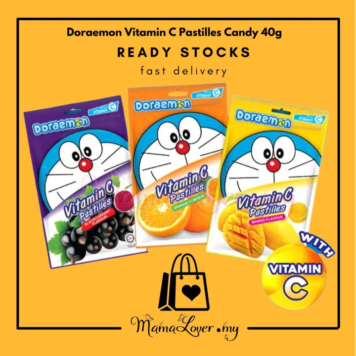 Doraemon Vitamin C Pastilles Candy 40g Gula-gula Bergetah Gummy Candy ...