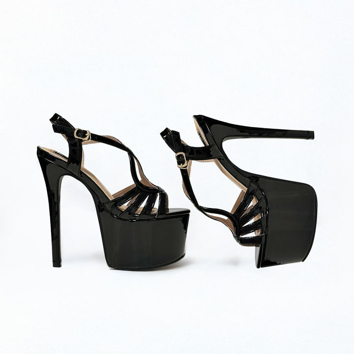 TC BLACK PAGEANT HIGH HEELS - 6.5 INCHES GORGEOUS BLACK COLOR PAGEANT ...