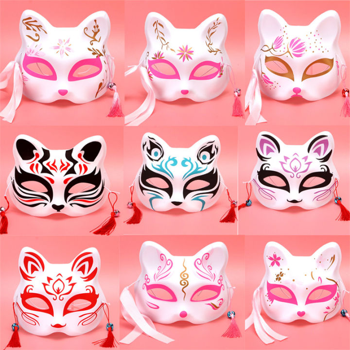 Cartoon Festival Party Props Masquerade Cat s Hand-Painted Japanese ...
