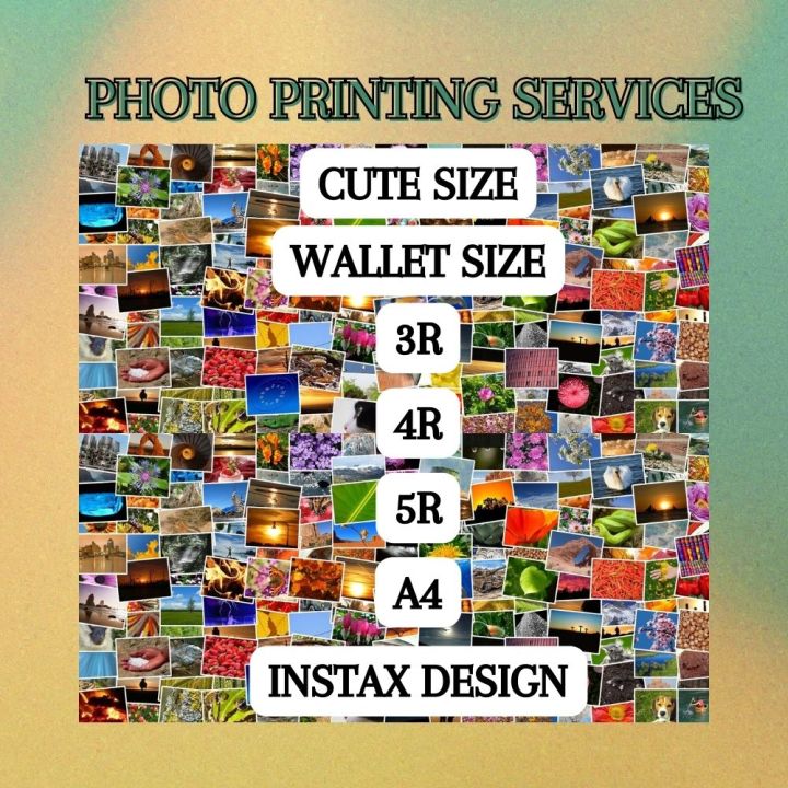 Photo Printing Services A4 5r 4r 3r Cute Size Wallet Size And Mini Instax Inspired Design