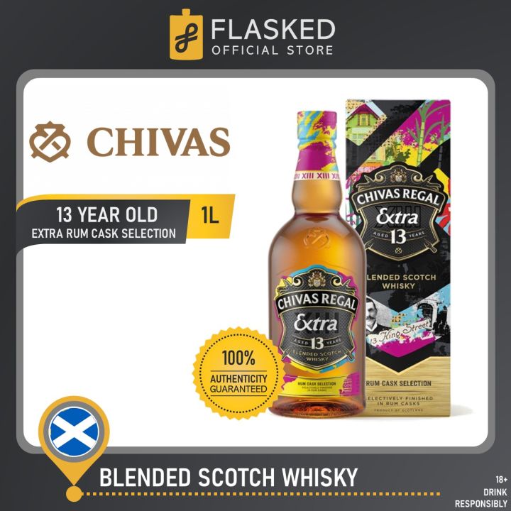 Chivas Regal Extra 13 Year Old Rum Cask Blended Scotch Whisky 1L ...