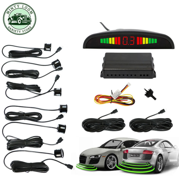 Car Parking Sensor With 6 Eye Front and Rear Reverse Backup Sensors ...