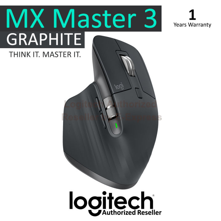 Logitech MX Master 3 Graphite Wireless Mouse เม้าส์สีดำ ของแท้ ประกัน ...