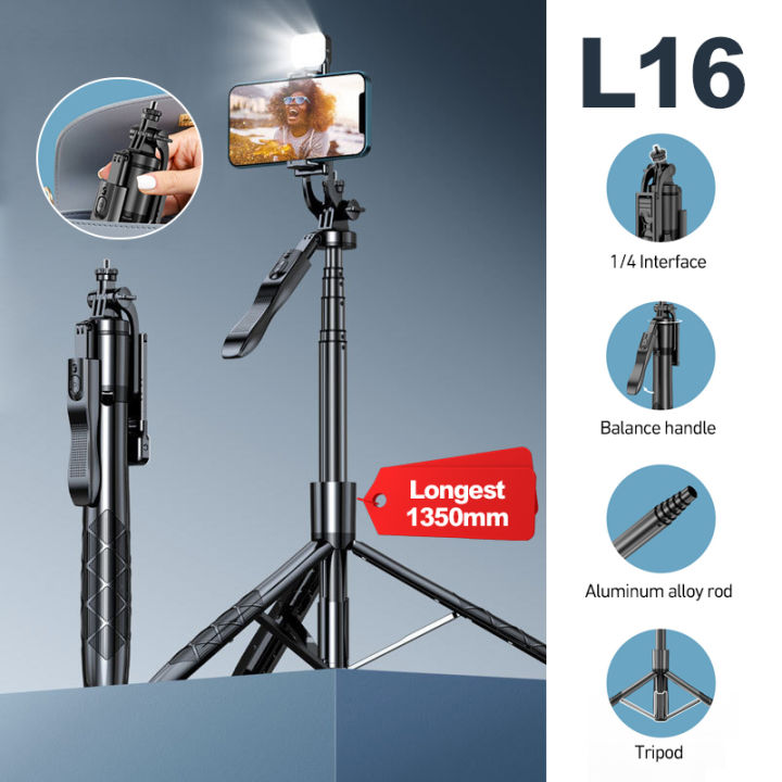 L16 Tripod Bluetooth Selfie Stick Gimbal Stabilizer Camera Tripod 1600mm with Remote Control ...