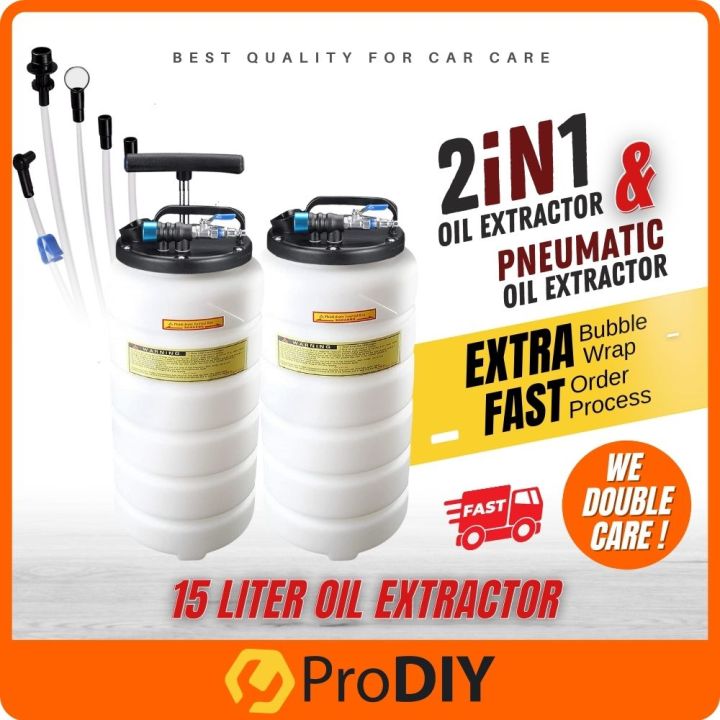 Oil Extractor 15Liter Pneumatic & Manual Oil Extractor Pump Vacuum Oil ...