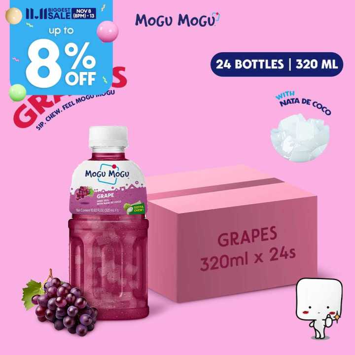 Mogu Mogu Grape Nata de Coco Juice Drink 320ml x 24 bottles | Lazada PH