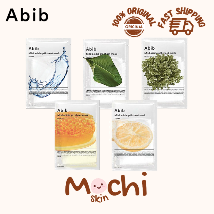ABIB Mild Acidic pH Sheet Mask Aqua Fit / Heartleaf / Honey / Jericho Rose / Yuja 30ml | Lazada