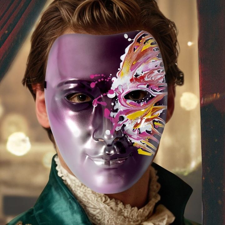 PROTRU Plastic Phantom Paint Face Colorful Flowing Halloween Creative ...