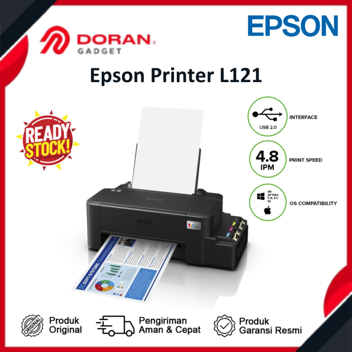 Epson L121 EcoTank A4 Ink Tank Printer Fast Printing Printer Only Include Tinta - Garansi Resmi ...
