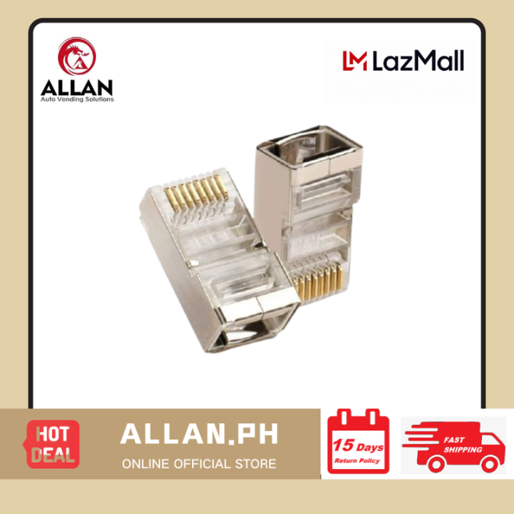 Allan Rj45 Metal Shield pass through Connectors for CAT6 (30pcs ...