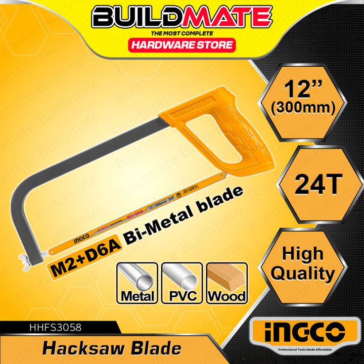 BUILDMATE Ingco 12" Inch 300mm Hacksaw Frame Hack Saw Lagare with ...