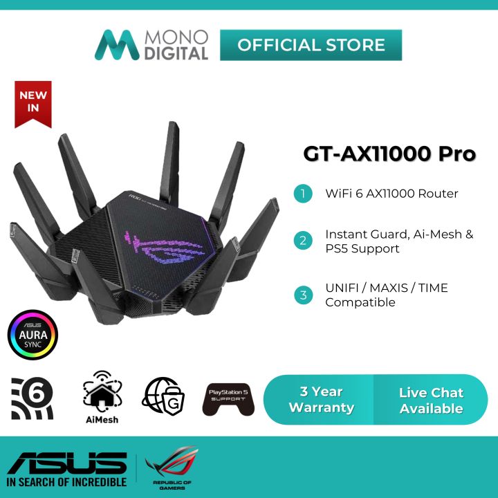 ASUS ROG Rapture GT-AX11000 PRO / GT-AX11000 Tri-Band WiFi 6 Ai-Mesh ...