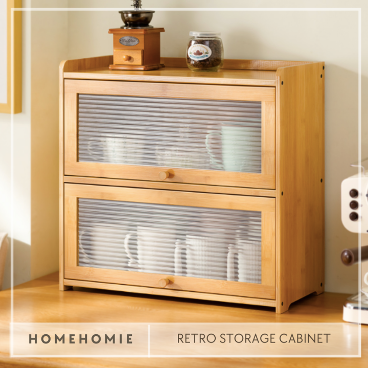 Homehomie Minimalist Muji Nordic Bamboo Cabinet Kitchen Pantry ...