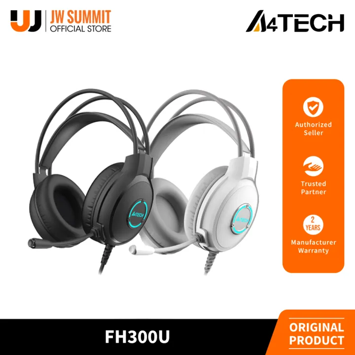 A4Tech FH300U Neon Illuminate LED Backlit Stereo Noise Canceling Wired ...