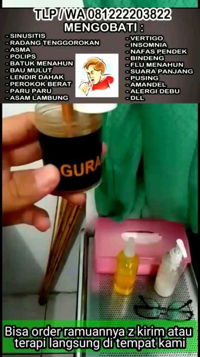 Ramuan Gurah suara paru batuk pilek terapi gurahnya hidung tenggorokan ...