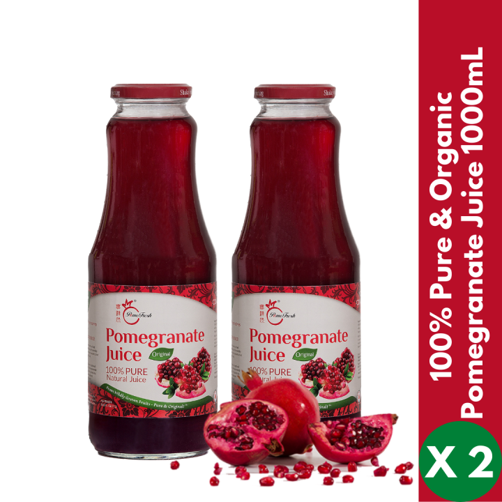 【PomeFresh】2 Bottles 100% Pure Organic Pomegranate Juice | 1000mLX2 | NEVER FROM CONCENTRATE ...