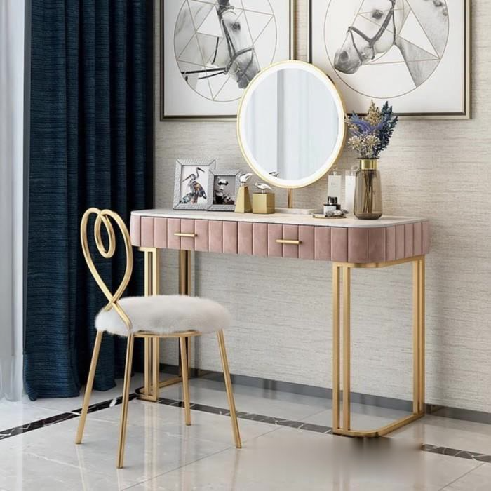 Meja rias industrial top marmer carara | Lazada Indonesia