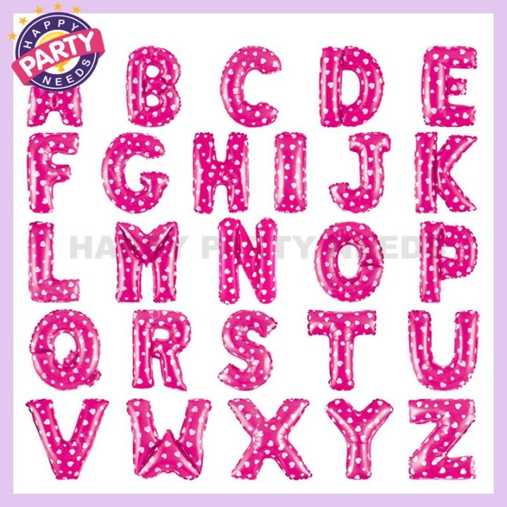 Pink Letter balloon 16 Inch Letter Foil Number Foil Balloon Pink Color number balloons Lazada PH