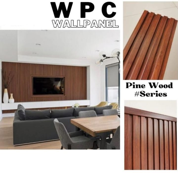 WPC Wood Panel Partisi Kisi PVC Wallpanel Motif Kayu Uk 150cm x 16cm x ...