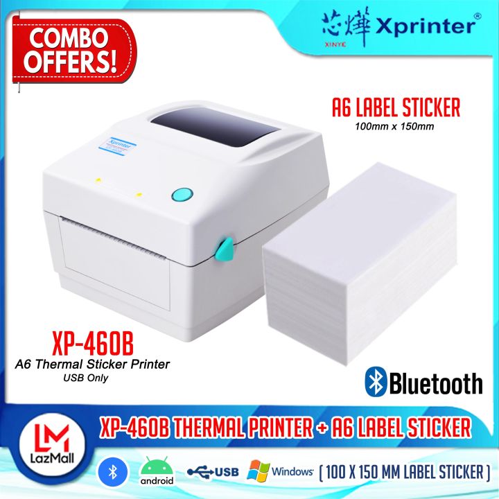 Xprinter 460B Airway Bill Printer + A6 Sticker Paper Included (USB+BLUETOOTH) | Lazada PH