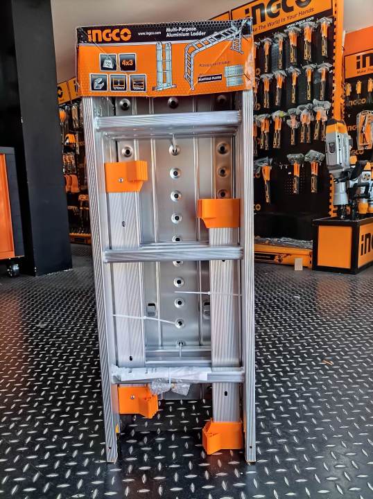 INGCO MULTI-PURPOSE ALUMINUM LADDER 4 X 3 STEPS (HLAD04431) BN-HT ...
