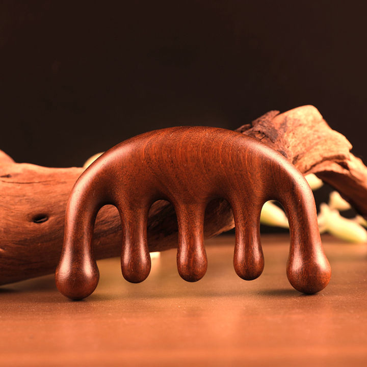 Sandalwood Massage Comb Eyes Wood Comb Meridian Comb Massage Gold Silk ...