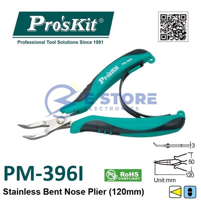 Pro'sKit PM-396I Stainless Bent Nose Plier (120mm) | Lazada