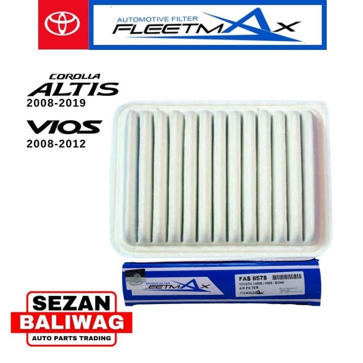 FLEETMAX AIR FILTER TOYOTA VIOS 2008-2012 2012-2019 COROLLA ALTIS 2012 ...