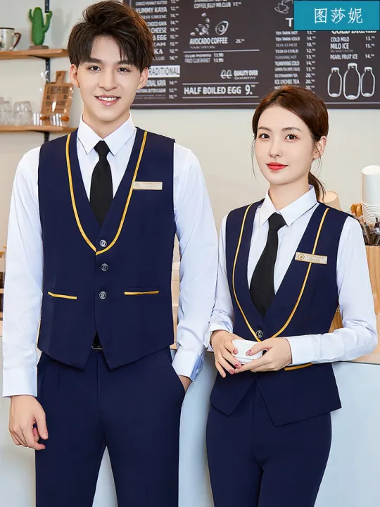 Bar KTV waiter work clothes vest suit billiards room western restaurant ...