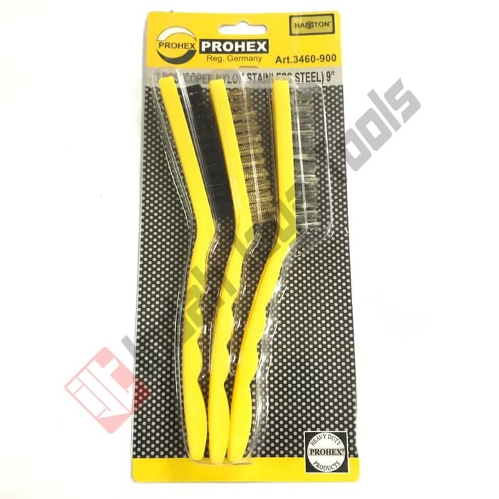 Hasston 3460 900 Sikat Kawat Set 3 In 1 9 Inch Nylon Tembaga Kuningan