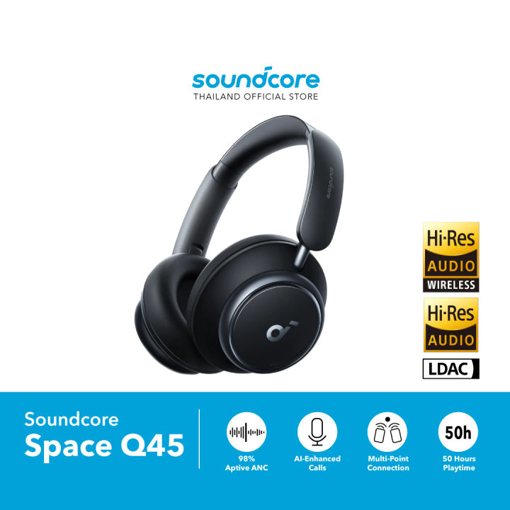 Soundcore Space Q45 หูฟังครอบหู Hi-Res Wireless, Hi-Res, LDAC, Drivers ...