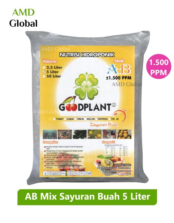 Nutrisi Hidroponik AB Mix Buah Goodplant 5 Liter | Lazada Indonesia