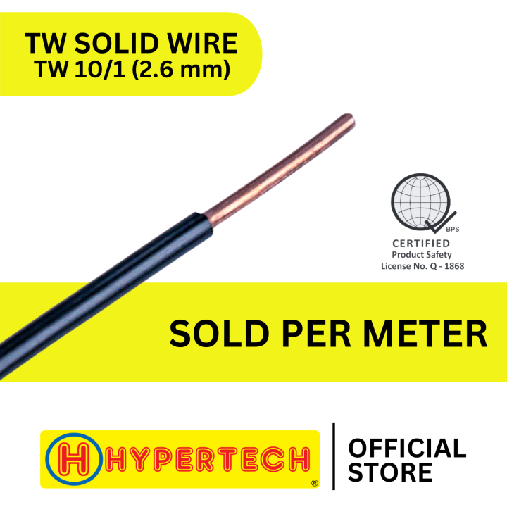HYPERTECH TW Solid Wire # 10/1 - PER METER - Pure Copper Electrical ...