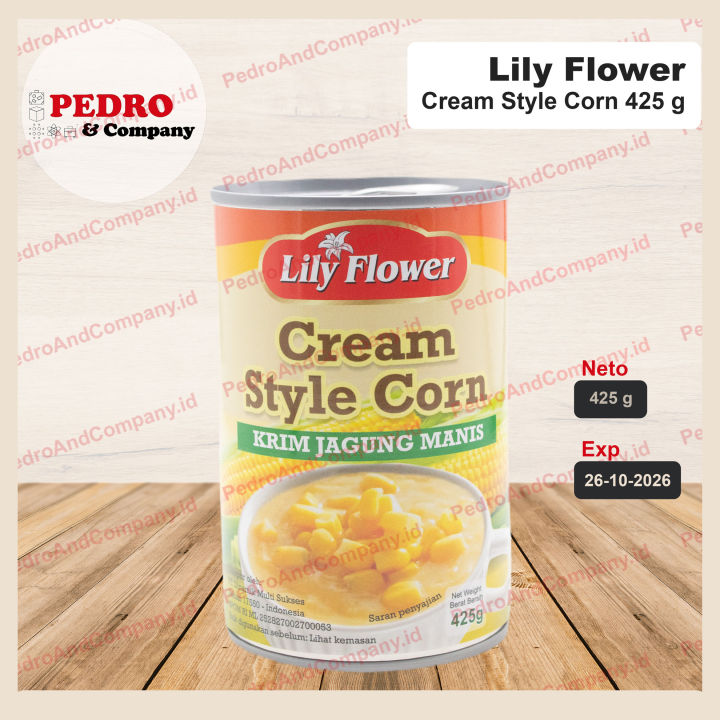 Lily Flower Cream Style Corn 425 gram krim jagung manis kaleng canned ...