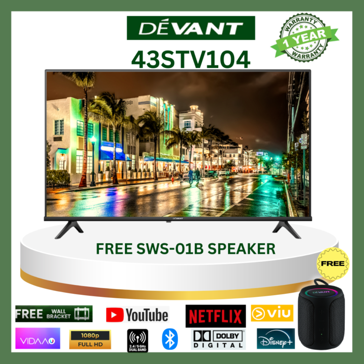 DEVANT 43STV104 43 inch Full HD Smart TV - Netflix, Disney+ and FREE ...