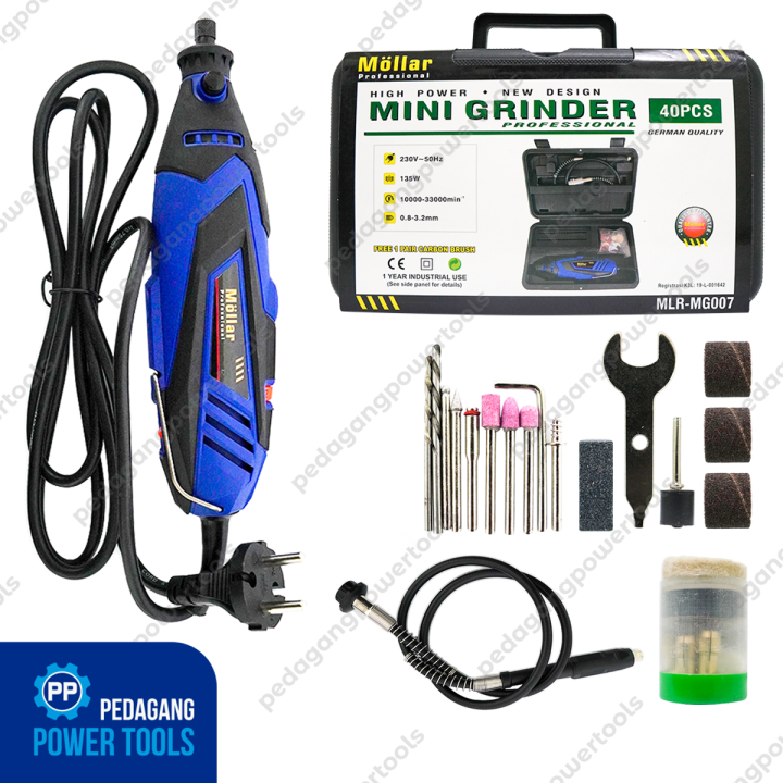 MOLLAR MG007 MINI GRINDER SET DIE GERINDA BOR TUNER GURINDA HEAVY DUTY | Lazada Indonesia