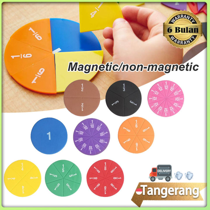 Magnetic Math Fraction Disk Alat Peraga Matematika Pecahan Magnet Set ...