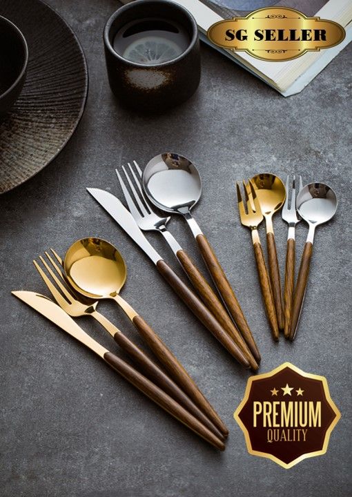 Premium Continental Wooden Dinnerware Cutlery Set | Lazada Singapore